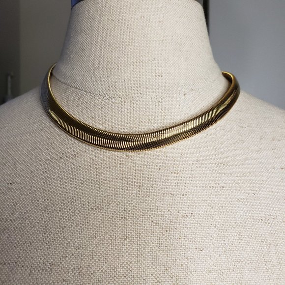 Jewelry | Vintage Gold Plated Thick Weighted Snake Collar | Poshmark